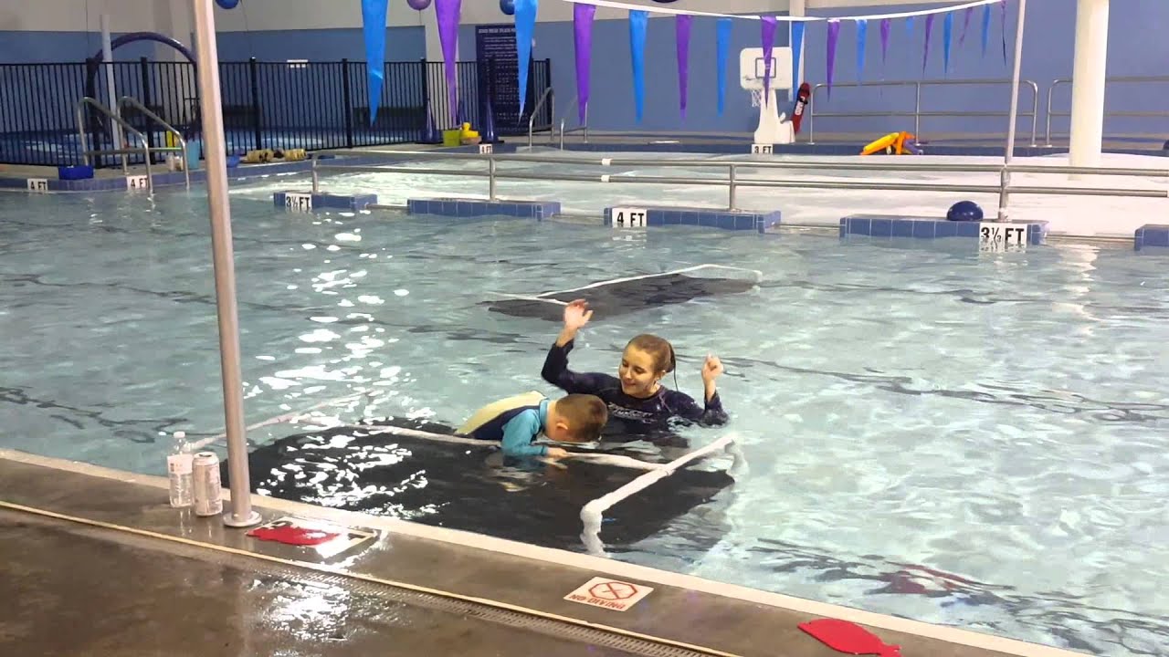 First swimming lesson - YouTube