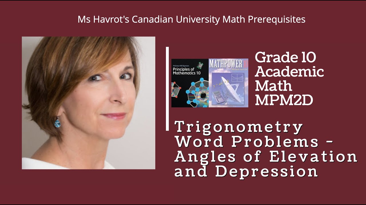 Grade 10 Trigonometry Word Problems - angles of elevation and ...