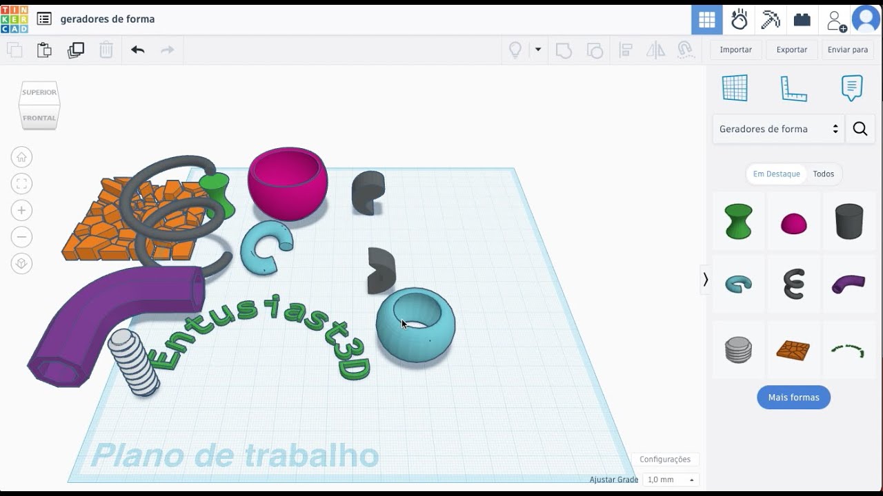 Tinkercad _ Menu Geradores de forma 2 - YouTube