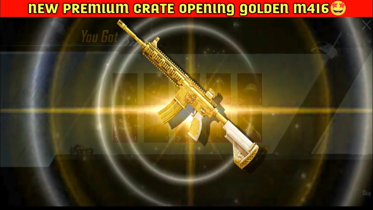 NEW PREMIUM CRATE OPENING GOLDEN M416 🤩|| NEW LUCKIEST PREMIUM CRATE ...