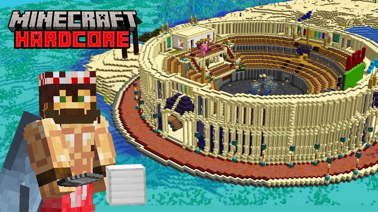 I built a MASSIVE colosseum in Minecraft Hardcore - YouTube