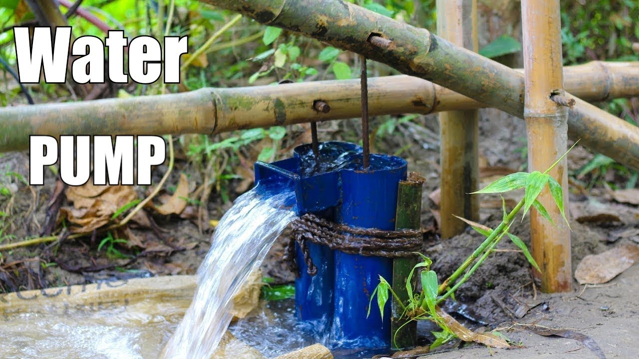 Primitive WaterPump - How to Make Leg Water Pump using Bamboo - YouTube