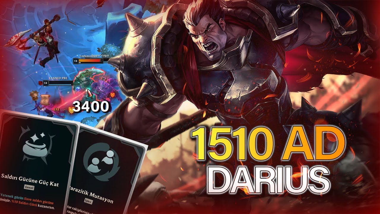 1510 Saldırı Gücü Ama Tank Darius ┃LOL ARENA MODU - YouTube