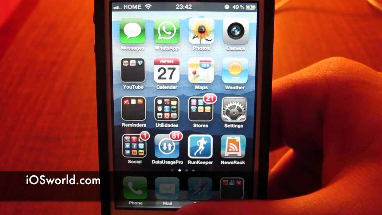 Como usar multitarea multitasking en iPhone que es iOS 5 2012 - YouTube