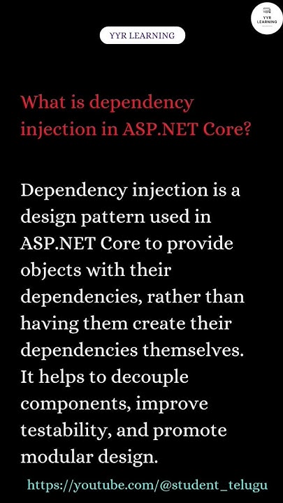 What is dependency injection in ASP.NET Core?@YYRLearning_official - YouTube