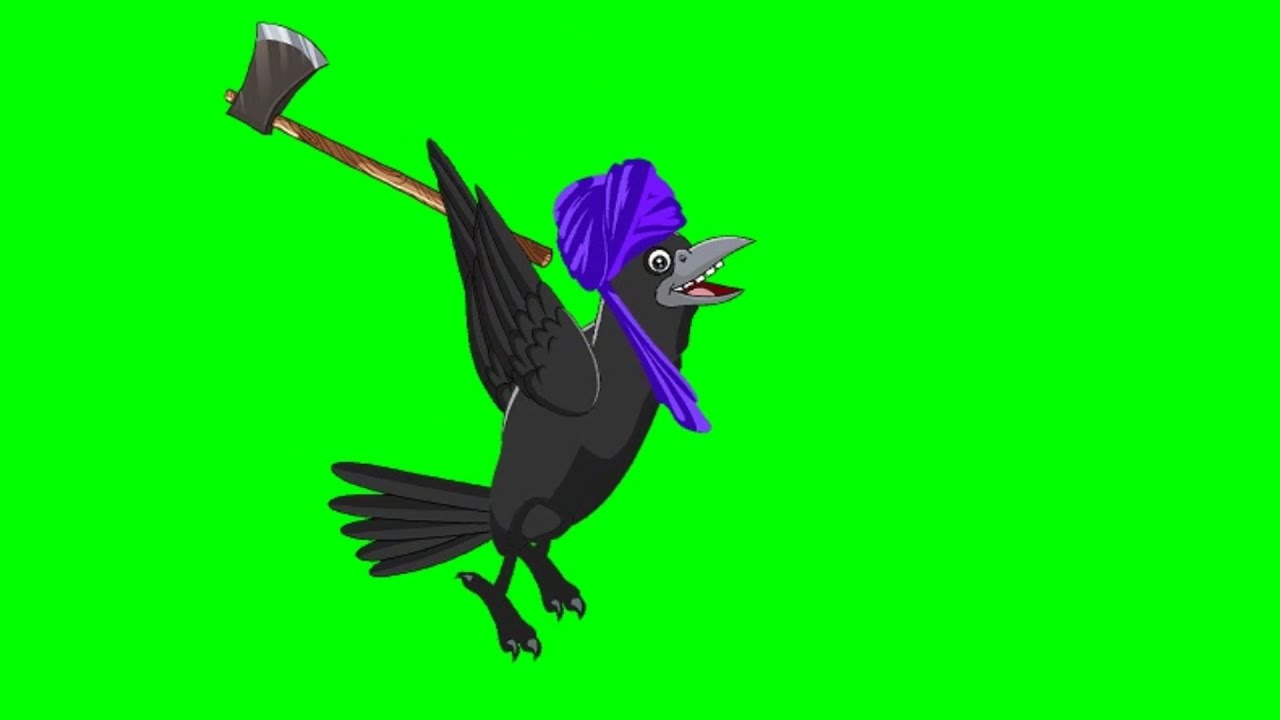 Cartoon Crow Animation Green Screen | No Copyright - YouTube