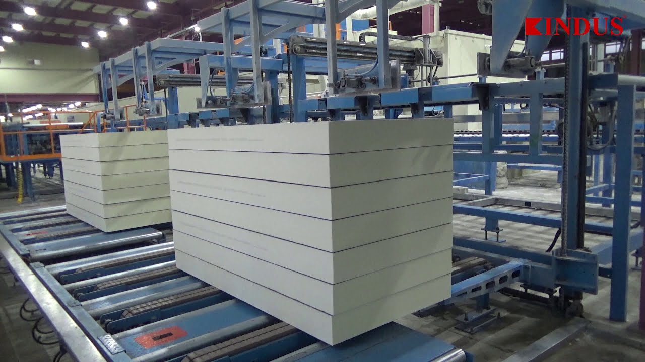 KINDUS - High Speed PUR/PIR Insulation Board Production Line - YouTube