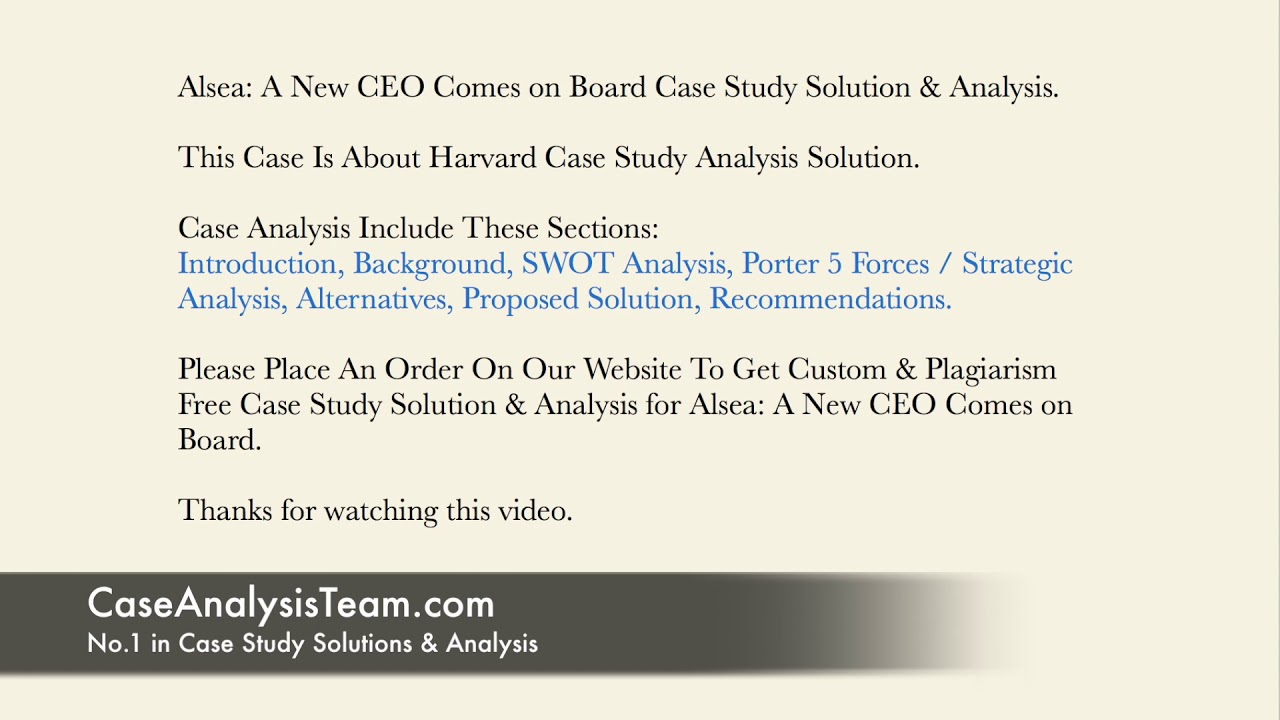 Alsea A New CEO Comes on Board Case Study Solution & Analysis - YouTube