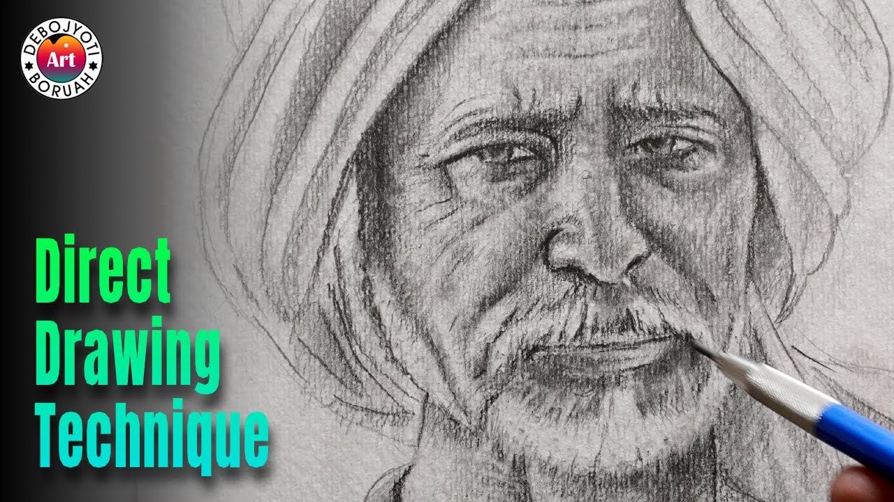 🎨Pencil Portrait Drawing without a Grid Method | Freehand Method by ...