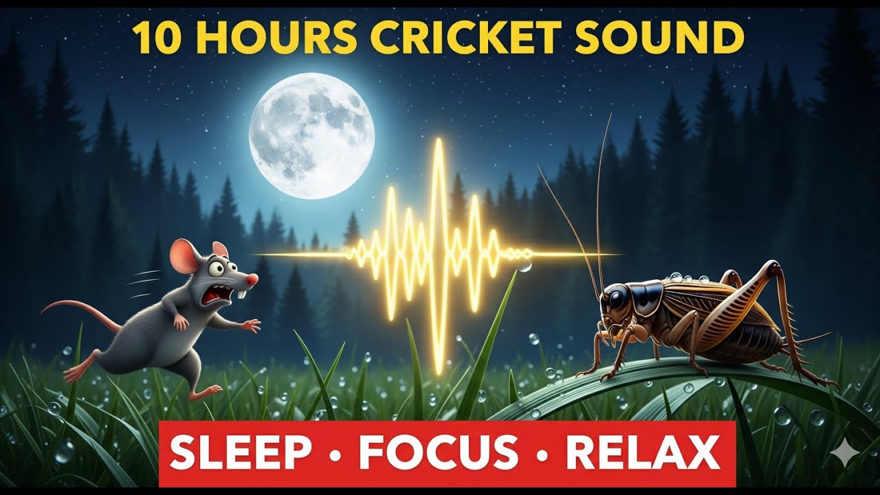 🔴Healing Cricket Night Sounds 🦗 | Sleep Therapy, Anxiety Relief ...