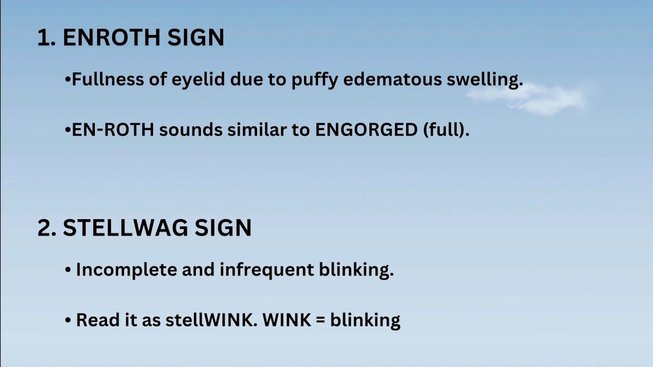 Eye Signs In Graves Disease Mnemonic - YouTube