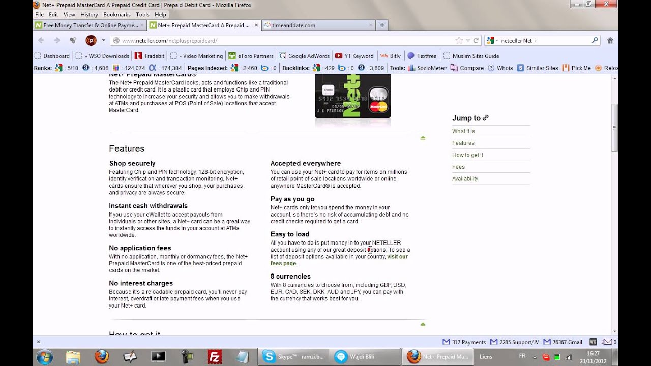 Neteller Services Prepaid MasterCard - YouTube