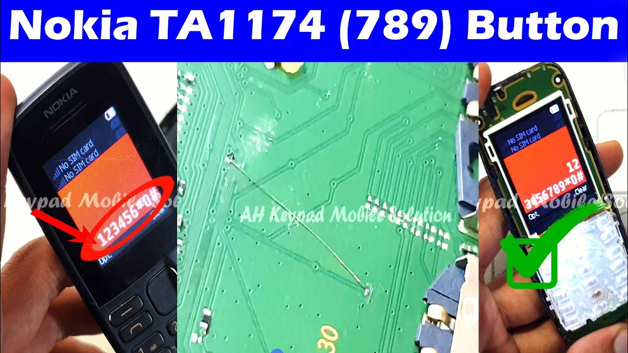 Nokia 105 (TA-1174) 789 Right Keypad Ways Jumper Solution - YouTube