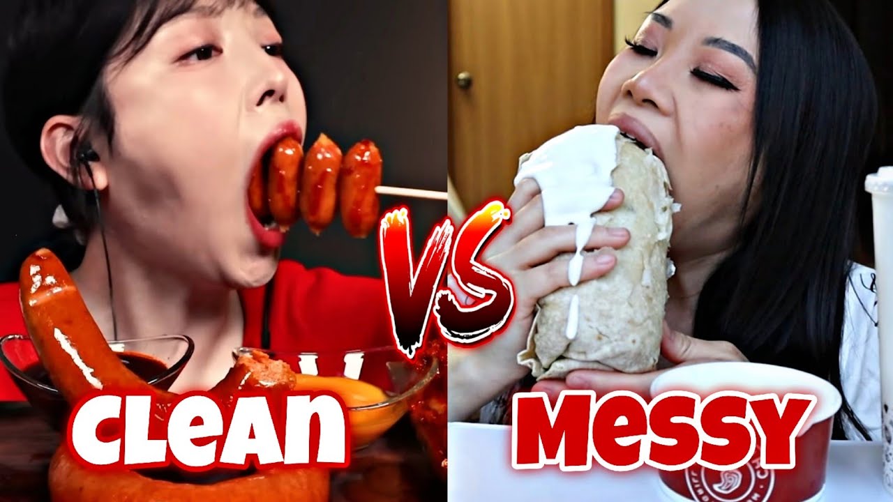 CLEAN VS MESSY MUKBANG ( BIG BITES ) 🙀😱 - YouTube