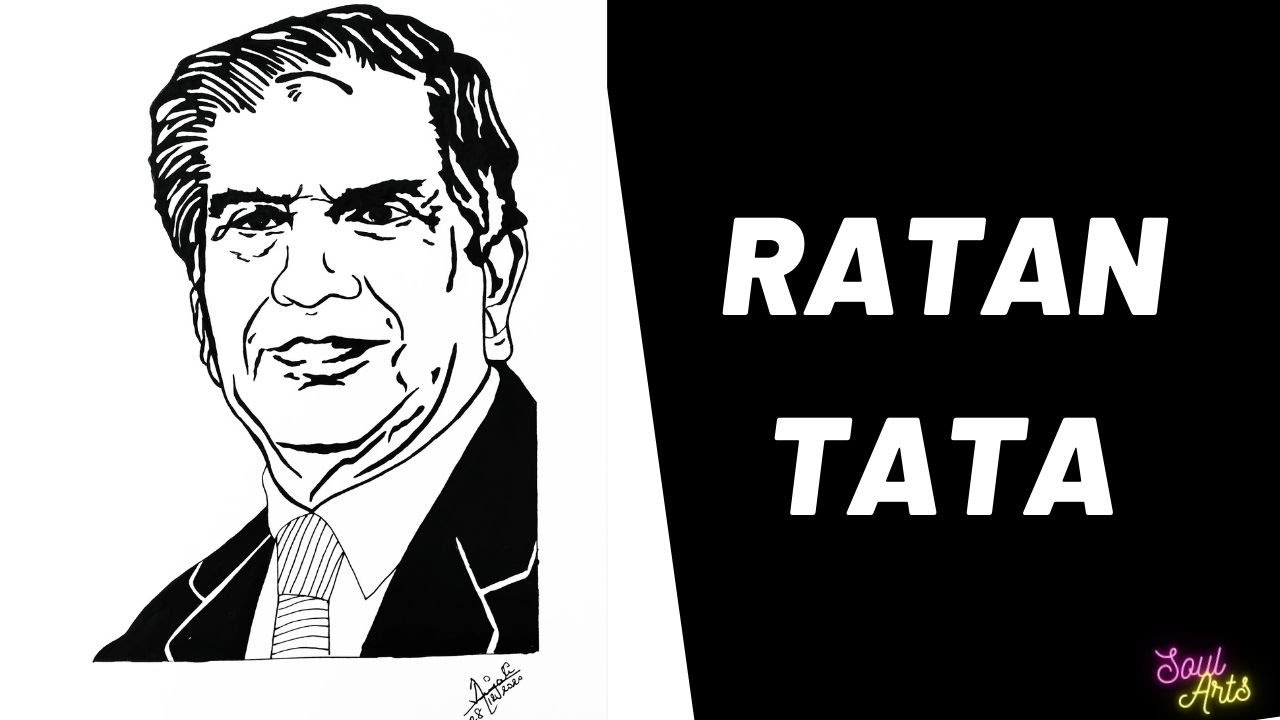 How to paint Ratan Tata || How to draw Ratan Tata || Ratan Tata Stencil ...