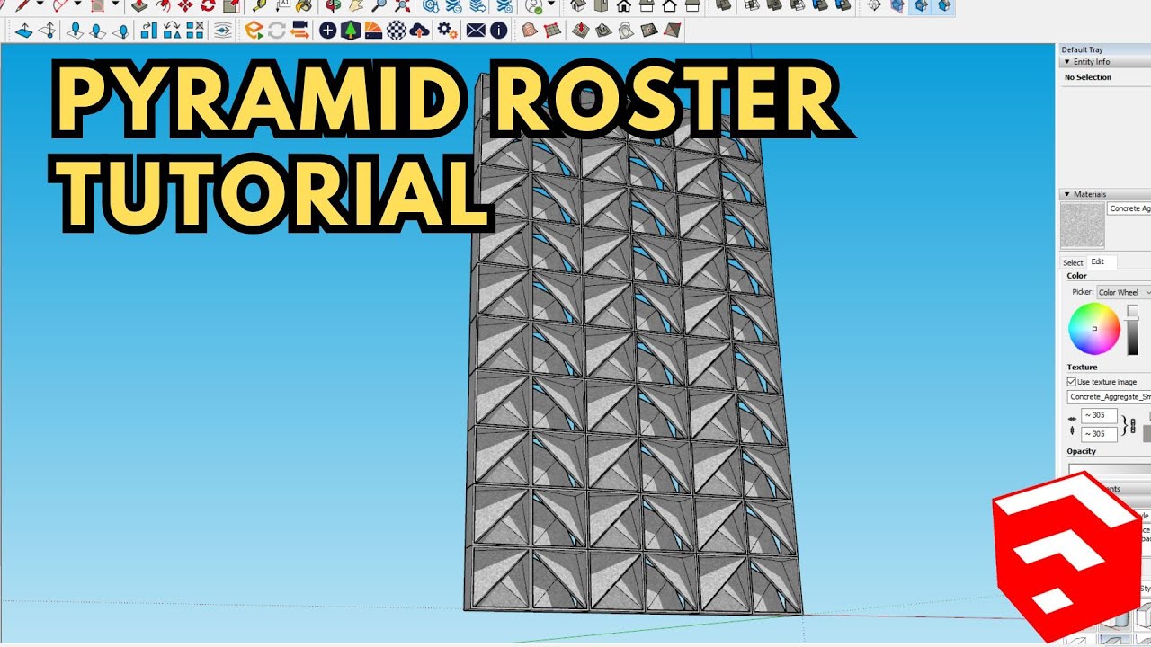 SKETCHUP BEGINNER TUTORIAL HOW TO MAKE A PYRAMID ROSTER IN SKETCHUP ...