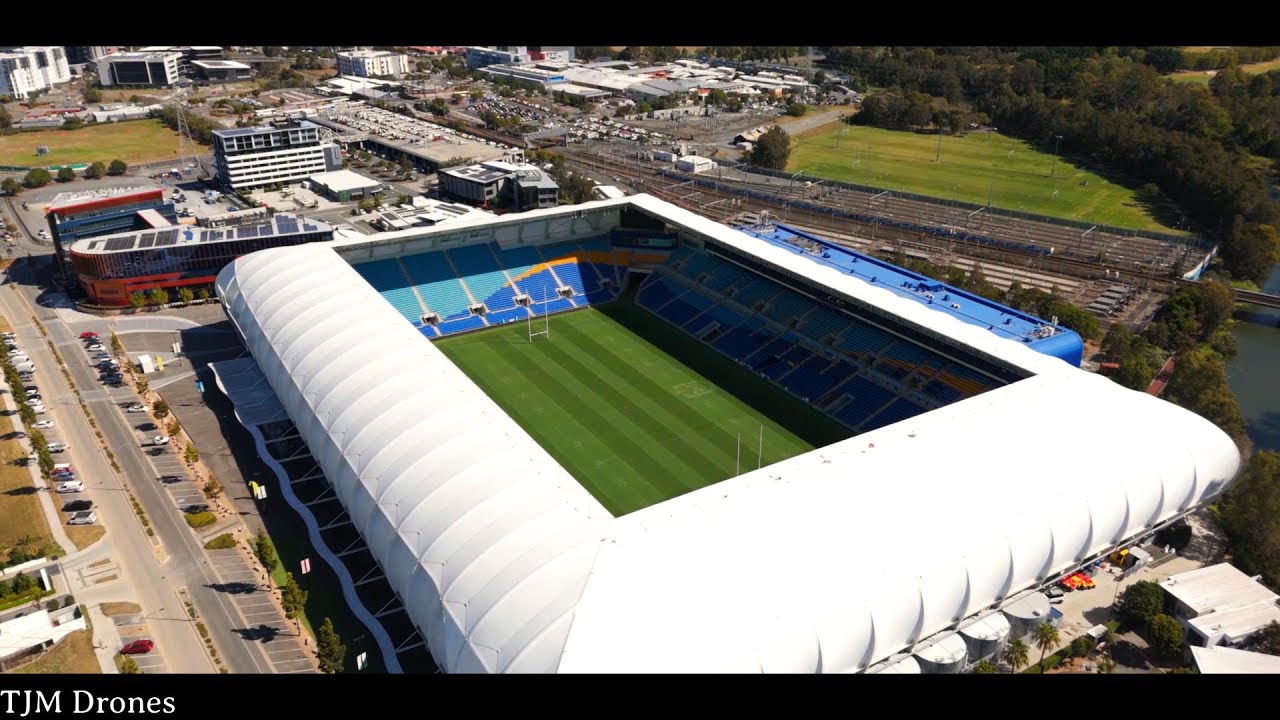 🏉 THE NRL GOLD COAST TITANS HOME GROUND IN 4K CINEMATIC DRONE FOOTAGE ...