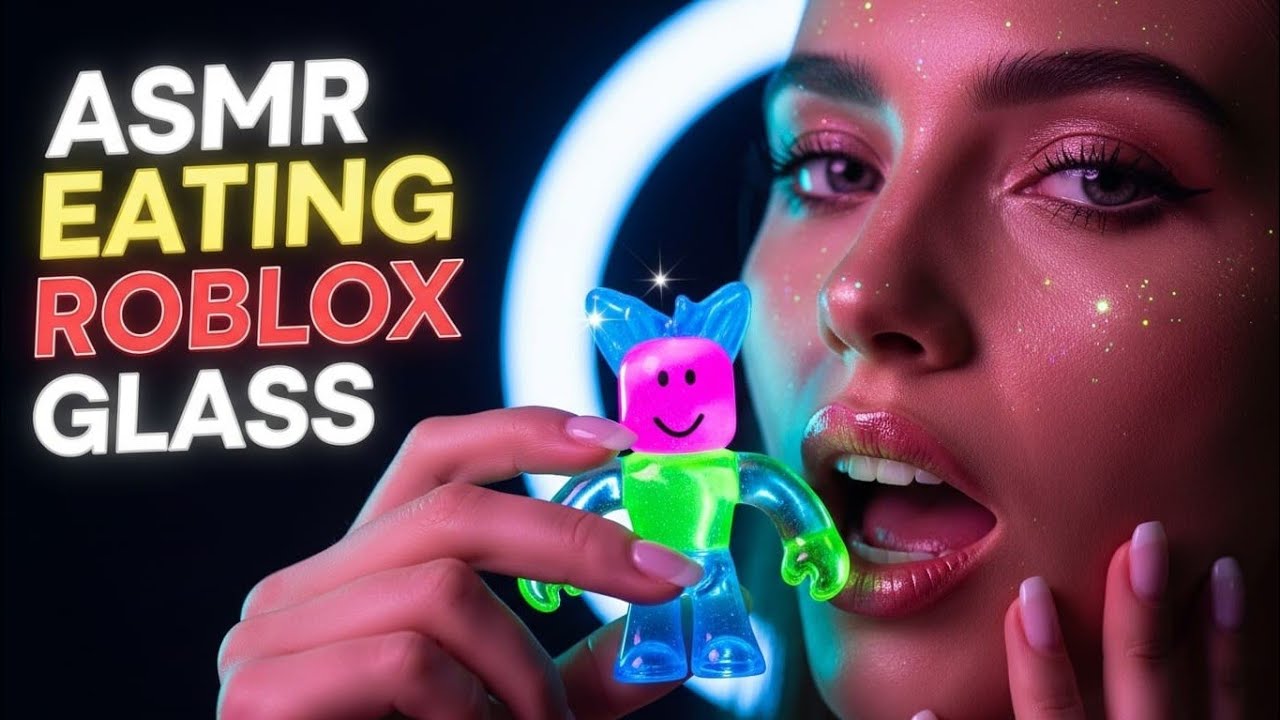 10 Hours ASMR Eating Roblox Characters NEON 💥Like Glass Fruit 👀 ...