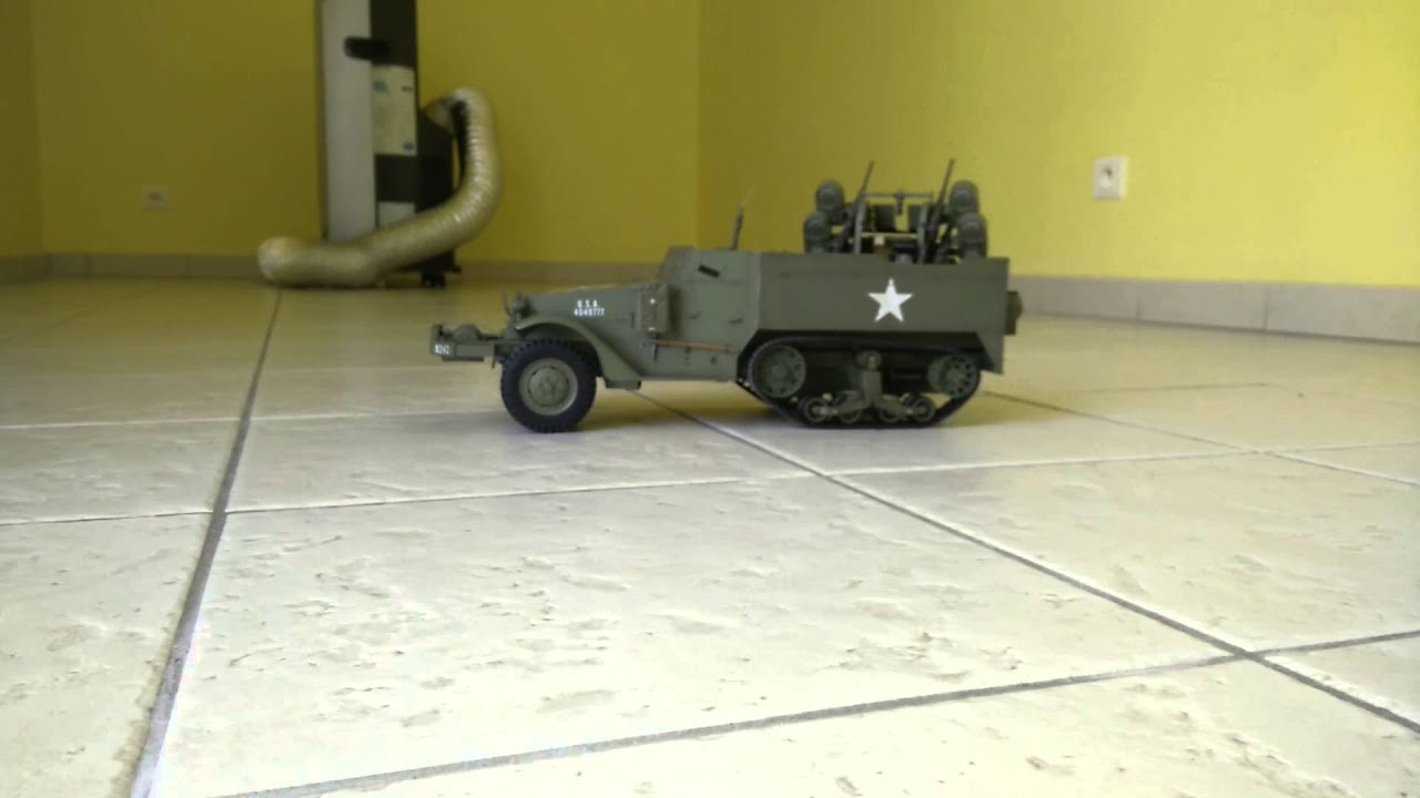 Tank rc M-16 half track matorro - YouTube