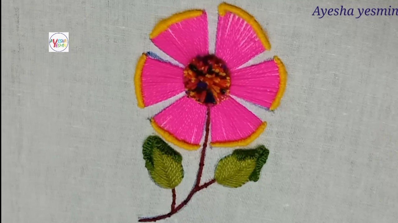 "Hand embroidery extra ordinary design flower, simple & cute hand ...