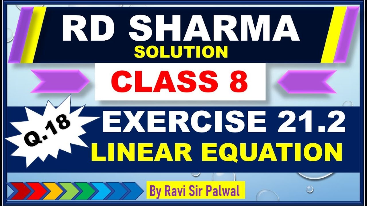 RD SHARMA CLASS 8 | EXERCISE 21.2 Q.18 - YouTube