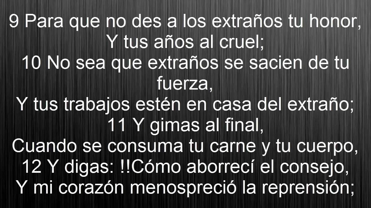 Proverbios capítulo 5 - reina valera 1960 - YouTube