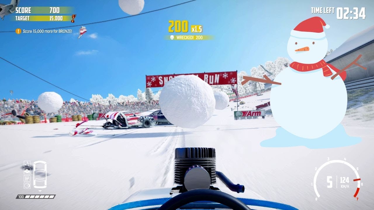 Snowball run, last this winter season, Wreckfest game - YouTube
