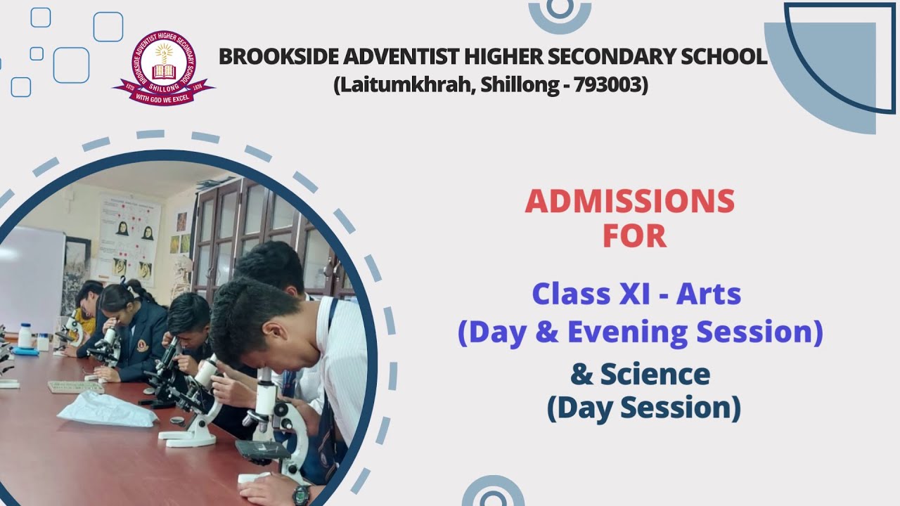 ADMISSIONS OPEN AT BROOKSIDE ADVENTIST HSS FOR CLASS XI (ARTS & SCIENCE ...