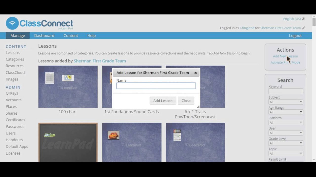 LearnPad /Classroom Connect: How to Add a Lesson - YouTube
