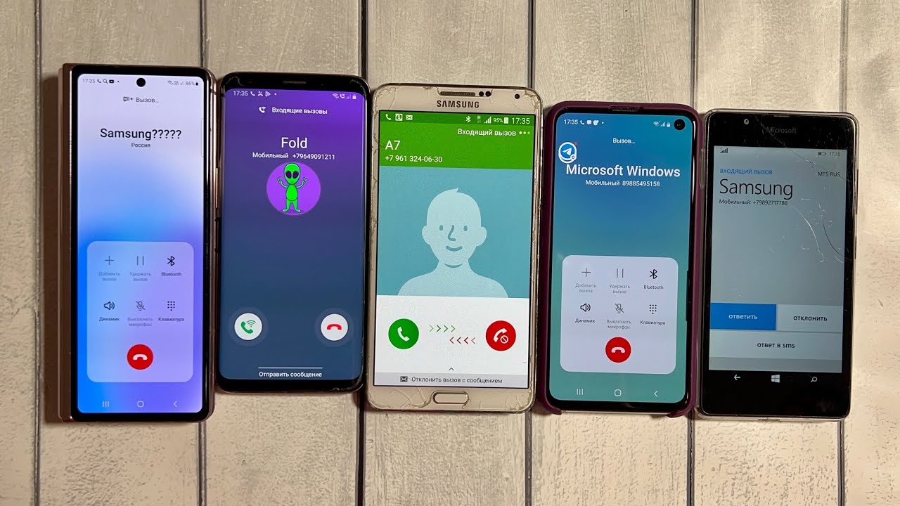 Incoming Call 4 Samsung & 1 Microsoft Windows Samsung S9/Z Fold3/S20 ...