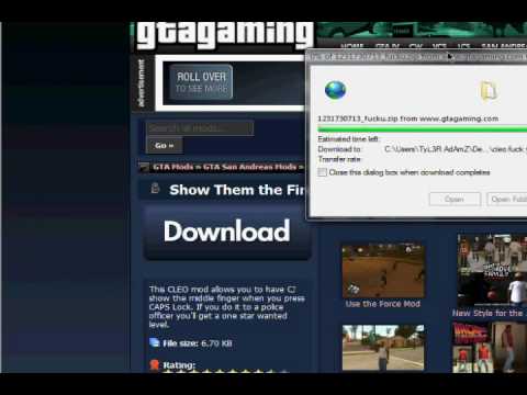 How to show the middle Finger Cleo MOD GTA San Andreas - YouTube