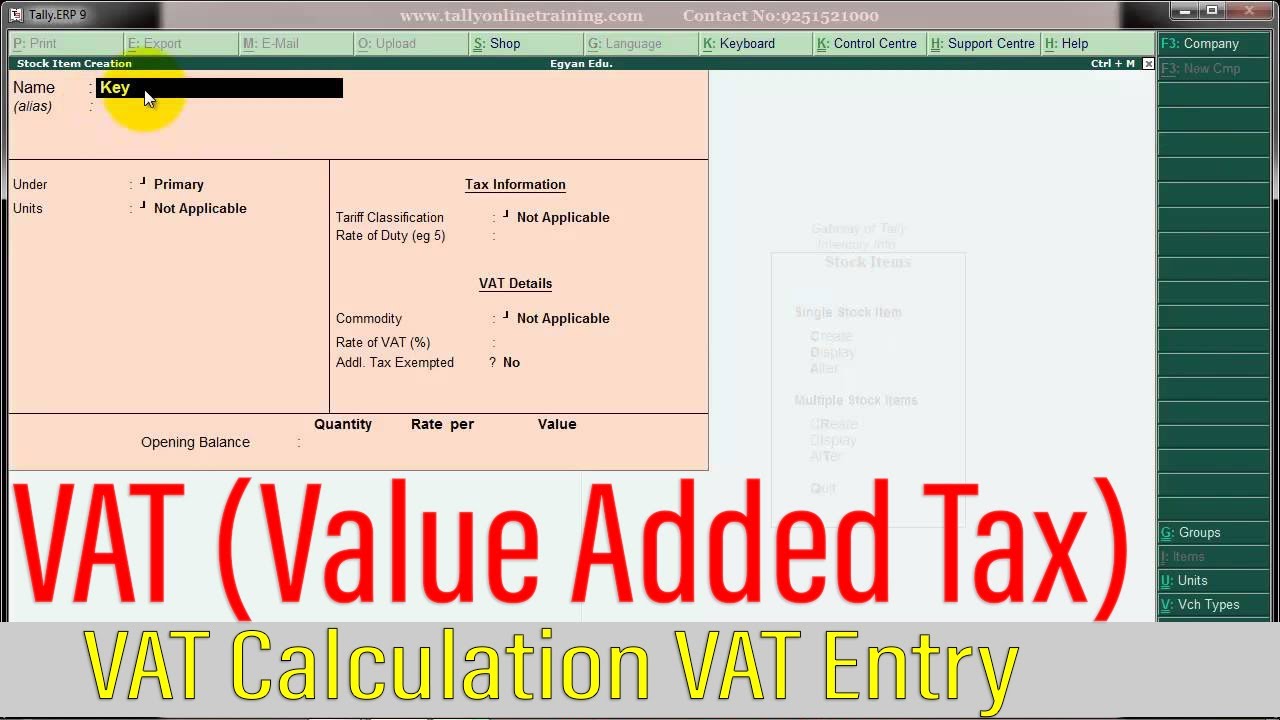 How to use VAT in tally | value Added Tax tutorial | VAT Calculation ...