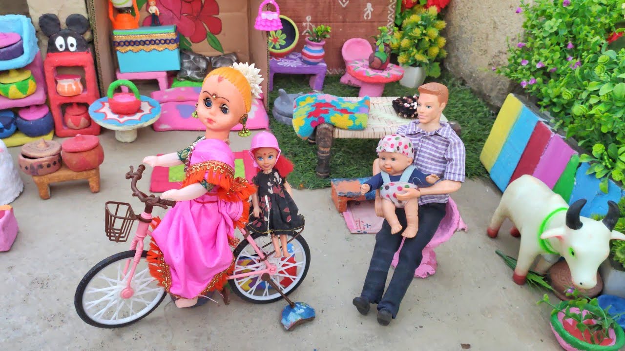 Barbie Doll All Day Routine Indian Village/Radha Ki Kahani Part -163 ...