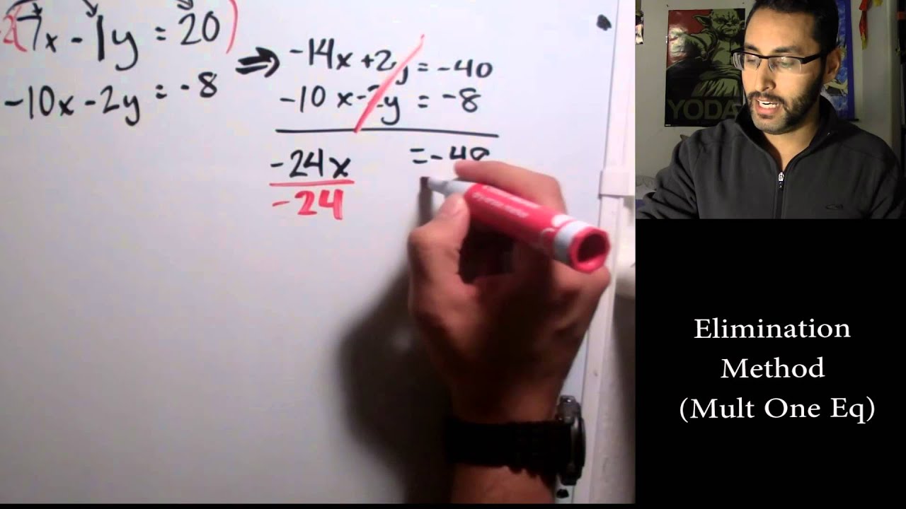 Elimination Method (Multiply One Equation) - YouTube