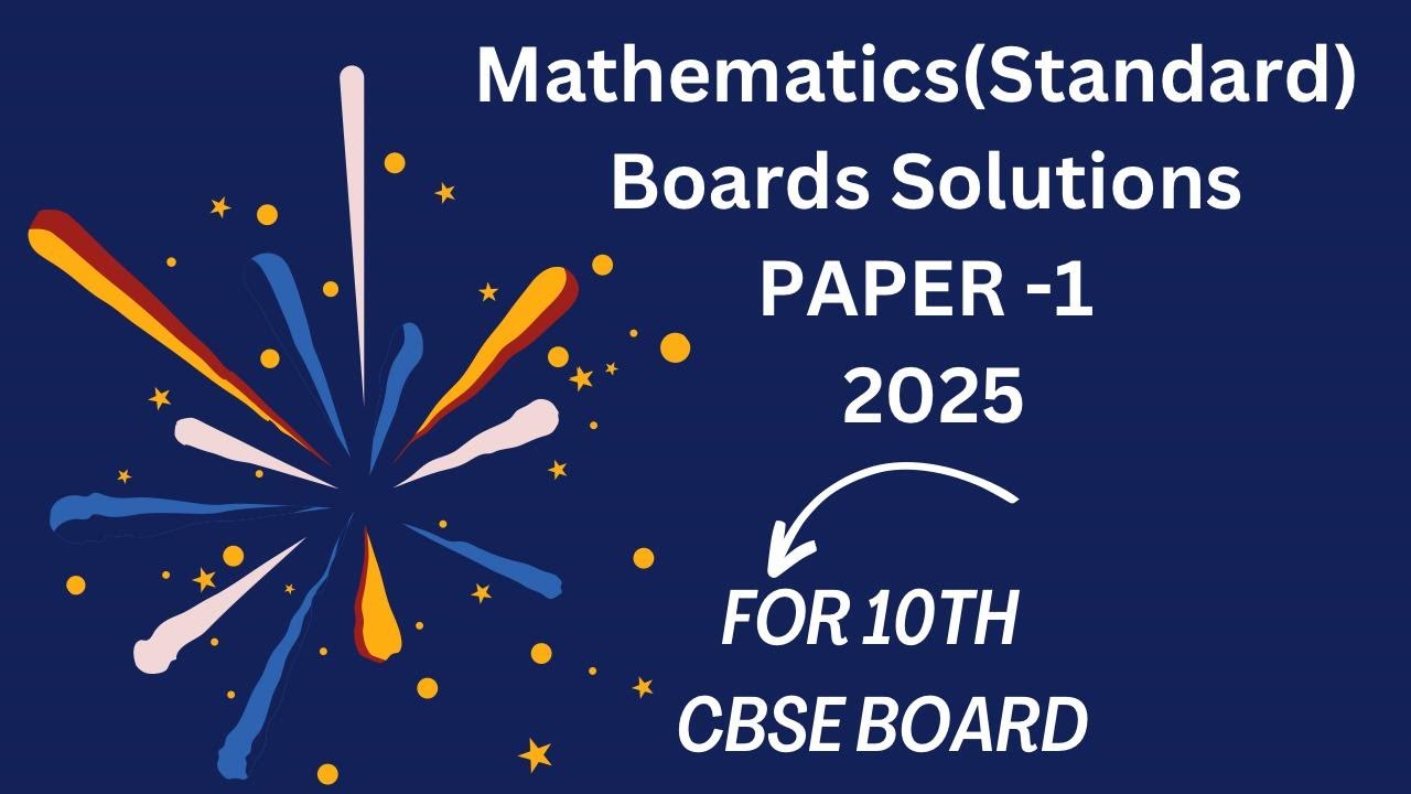 Class 10th Maths (Standard) NODIA Paper 1 2025 Solutions | Maths class ...