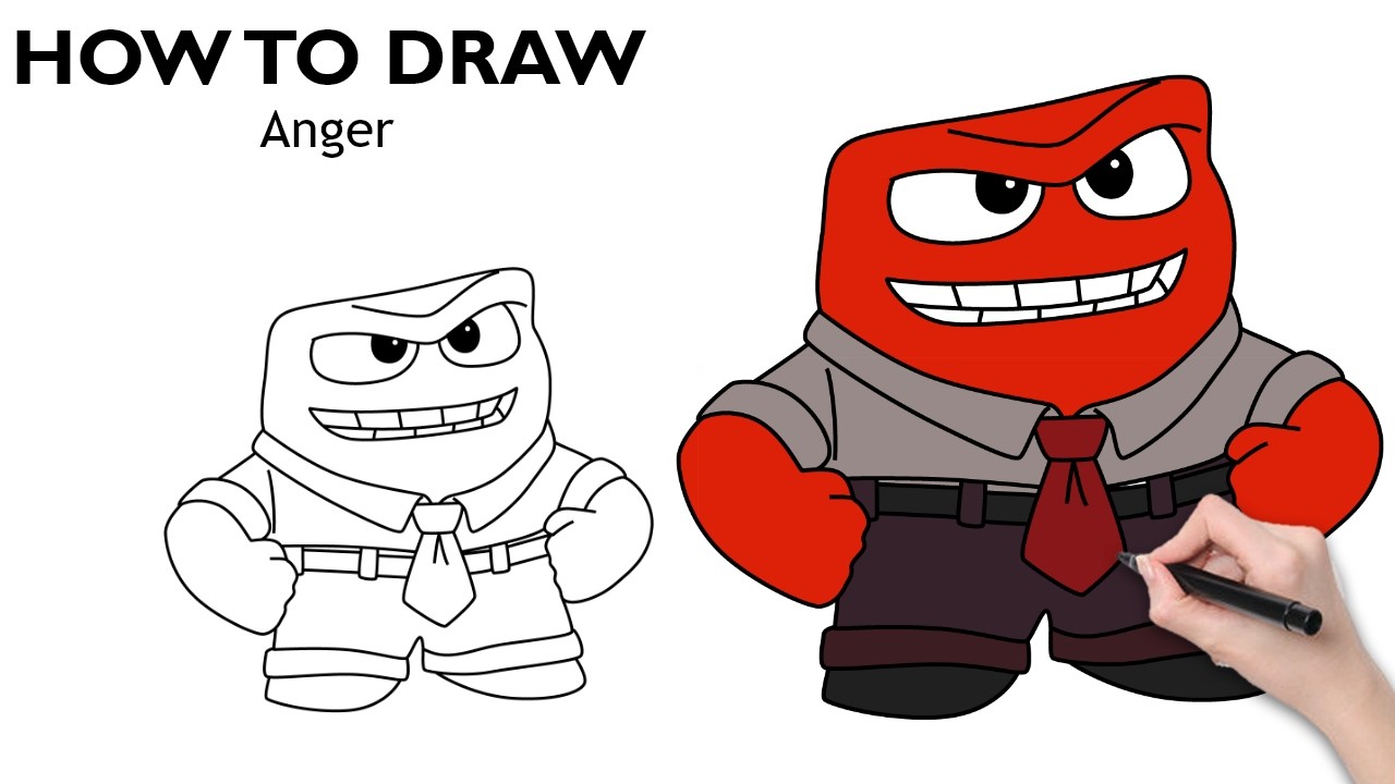 How to Draw Anger from Inside Out 2 - YouTube