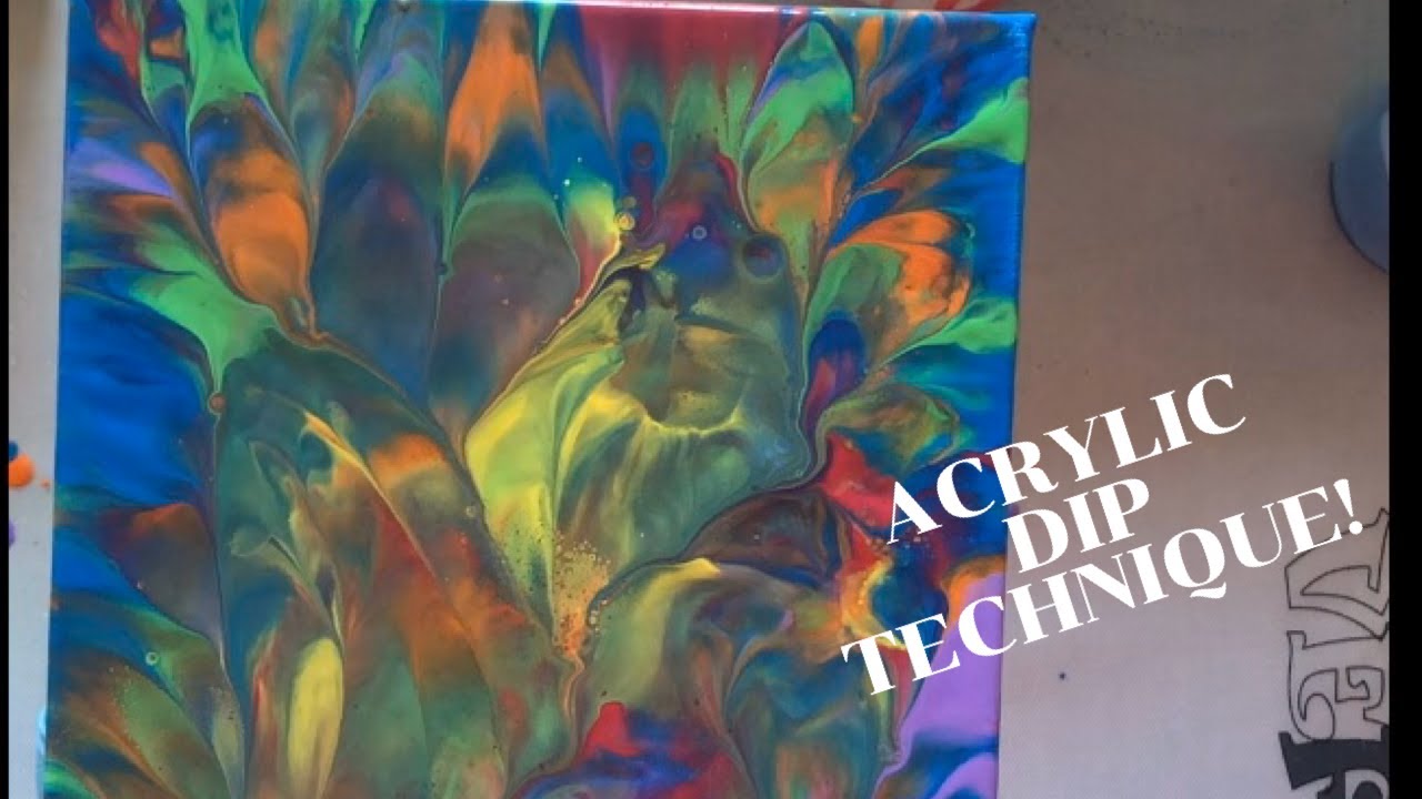 Acrylic Dip Technique | Fluid Painting - YouTube