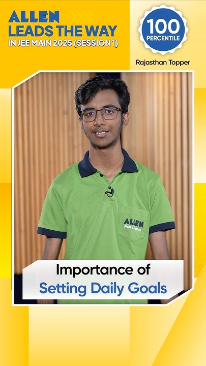 Importance of Setting Daily Goals | Saksham Jindal (Rajasthan Topper) | ALLEN - YouTube