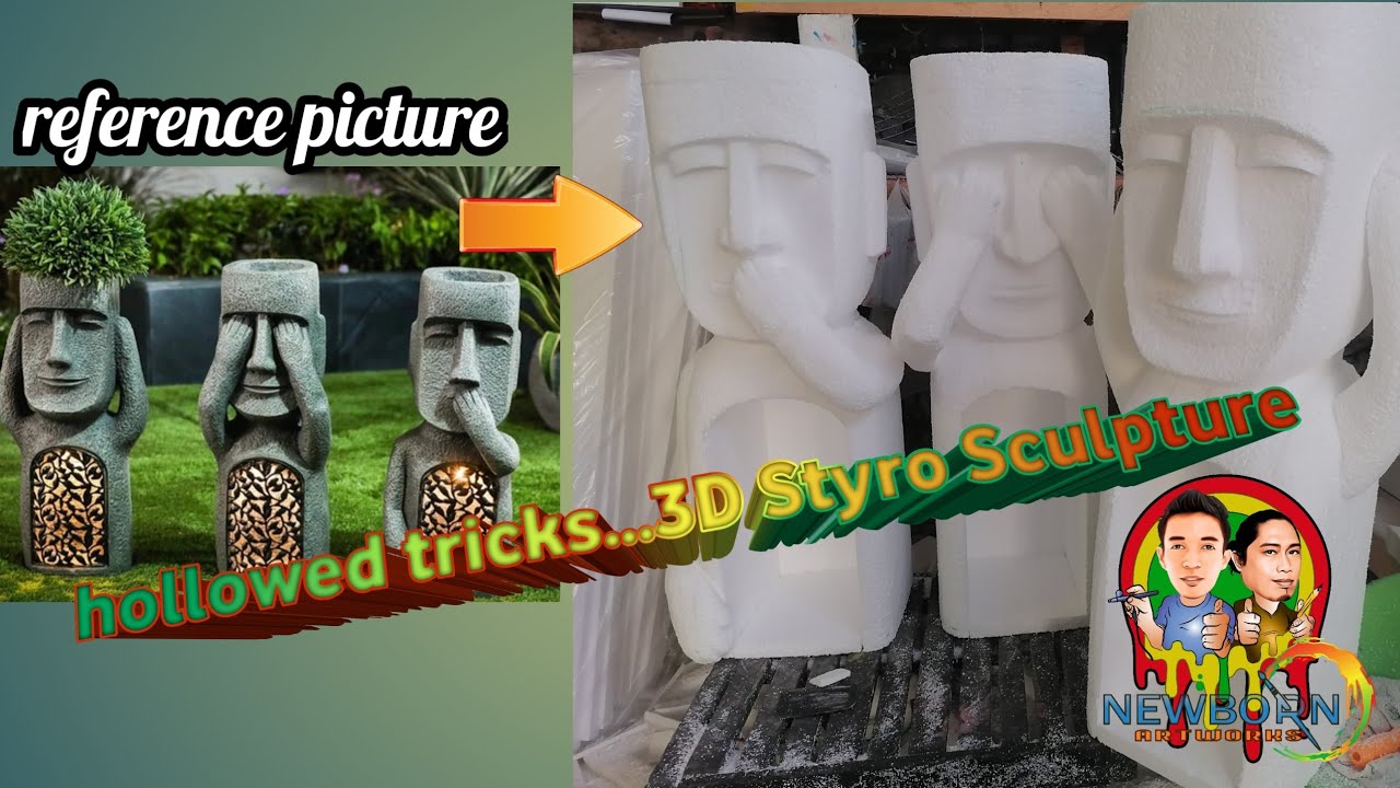 hollowed tricks...3D styro sculpture - YouTube