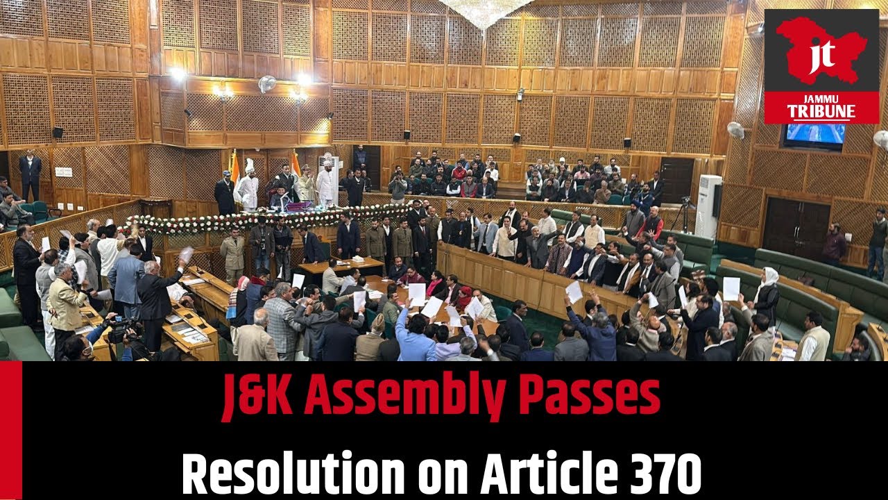 #BigBreaking J&K Assembly Passes Resolution on Article 370 - YouTube