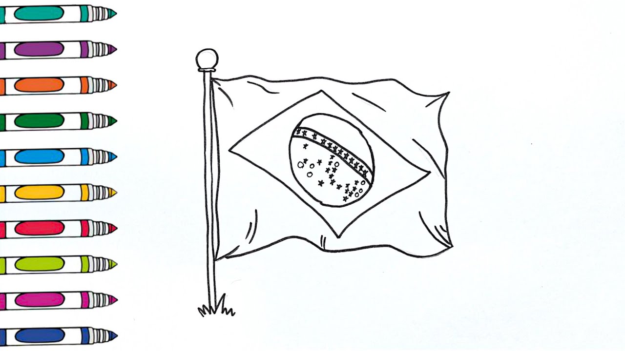 How to Draw the Brazil Flag Step by Step - YouTube
