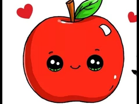 how to draw a cute apple 🍎|easy drawing for kids| #zainabbydrawing50 ...
