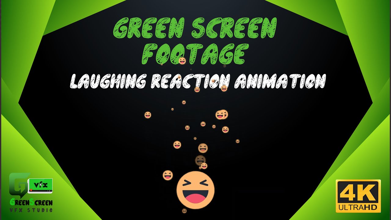 laughing reaction social media animation green screen footage | 4K ...