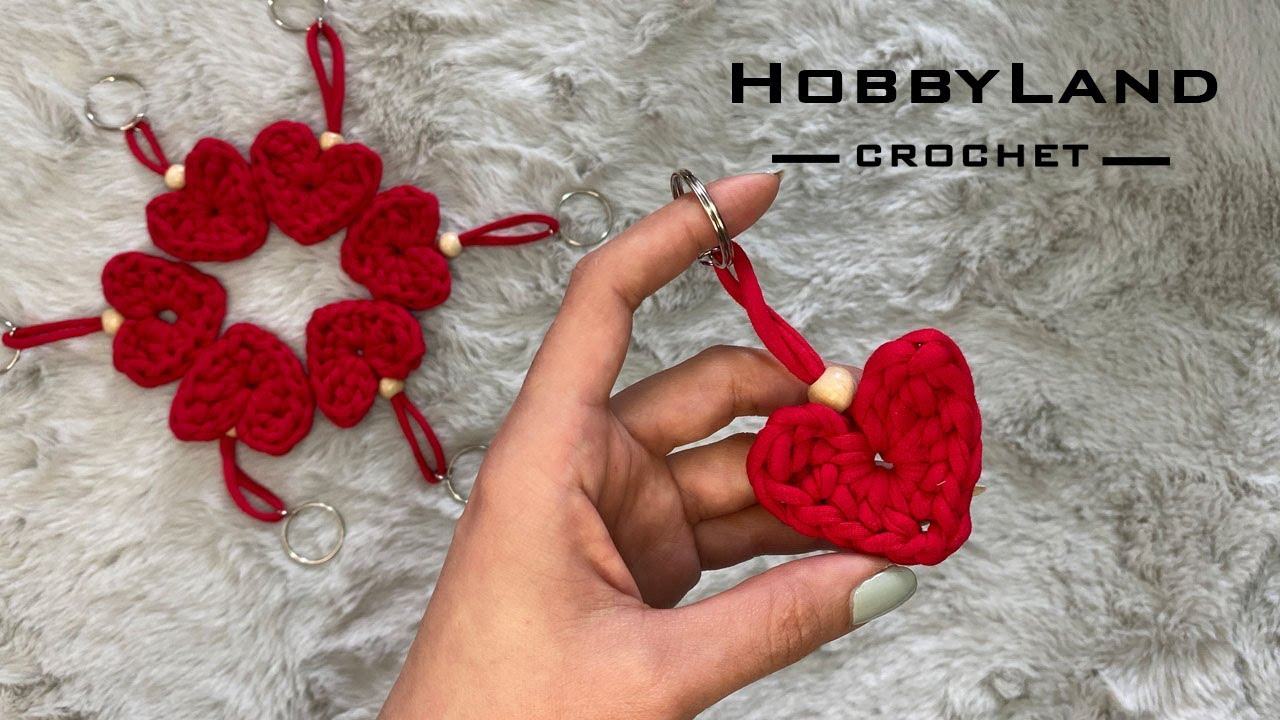 HOW TO CROCHET | HEART Key Ring | Small and lovely GIFT - YouTube