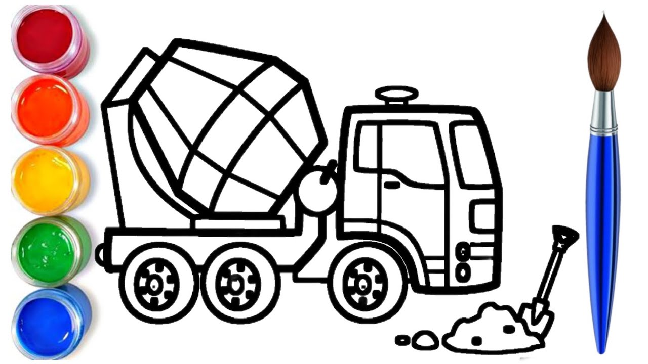 How to draw easy cement mixing truck | easy drawing step by step for ...