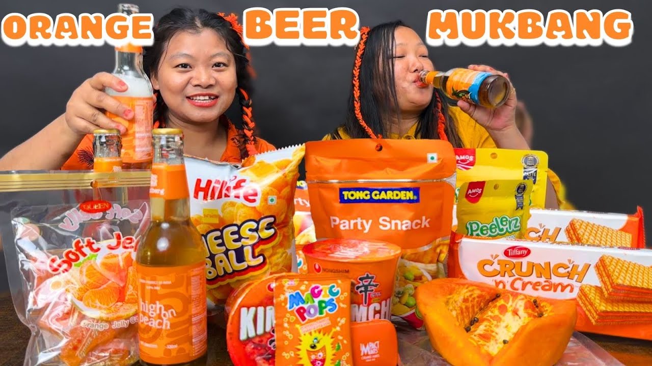 ORANGE BEER BLAST WITH @gurungeatingchannel ORANGE OVERLOAD!!! - YouTube