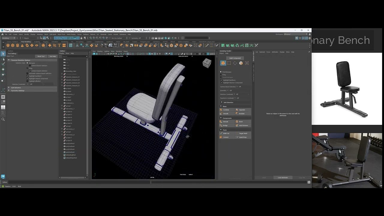 Titan Seated Stationary Bench Modeling Timelapse - YouTube