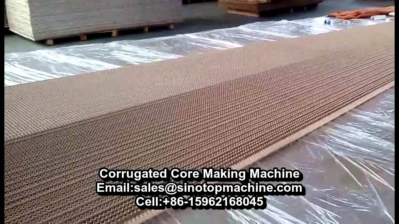 vertical corrugated core machine - YouTube