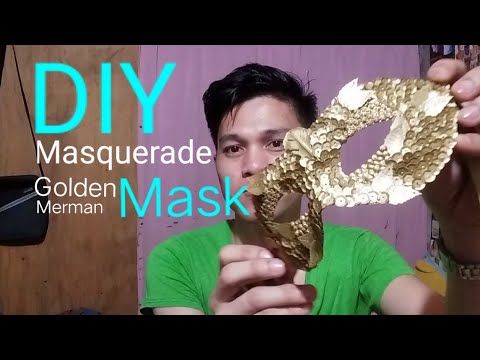 How to make a Golden Merman Mask - DIY Gold Masquerade Mask ...