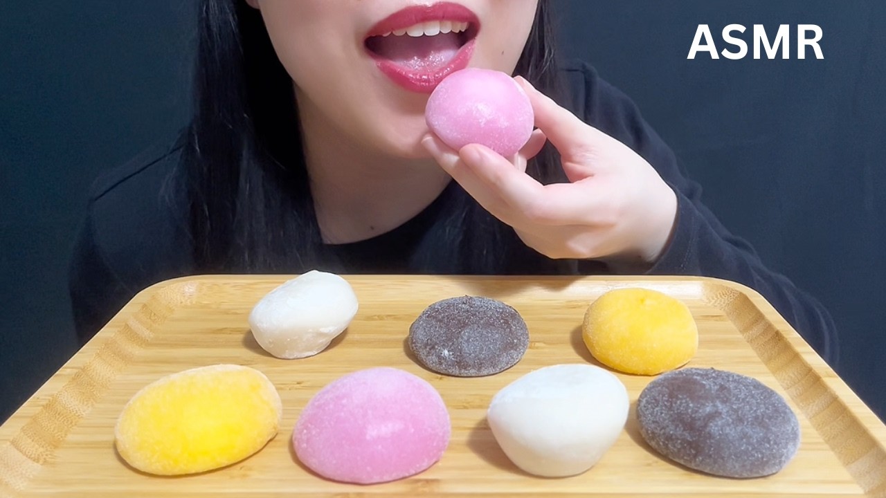 ASMR Eating Mochi ice cream (Soft and sticky eating sound) NO Talking ...